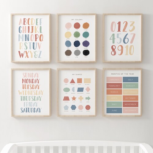 Educational Wall Art Classroom Decor Artwork Set of 6 - Etsy