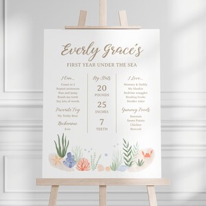 Editable Under the Sea Birthday Party Milestone Sign, Printable Ocean ...