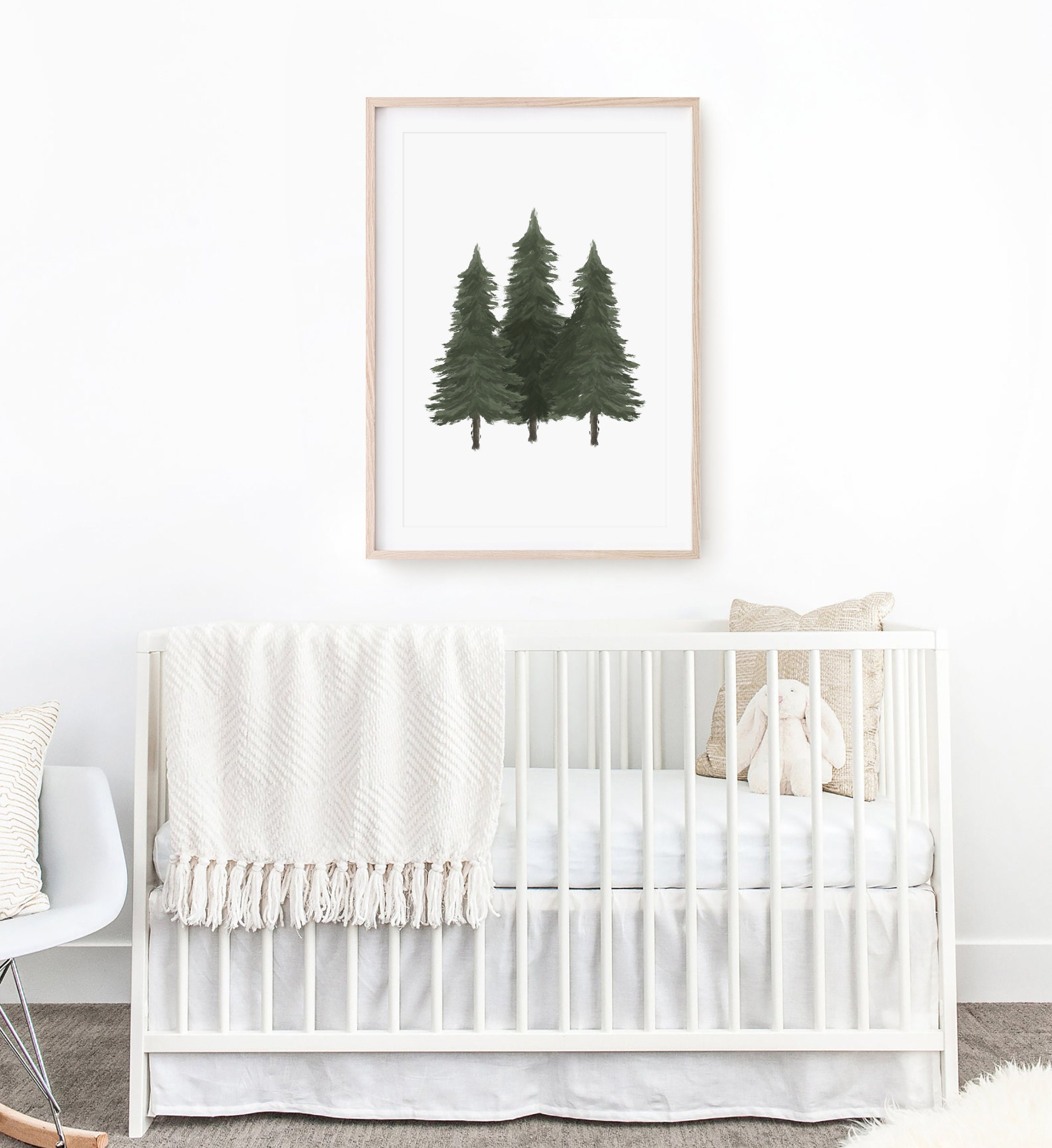 Pine Tree Print, Woodland Nursery Decor, Forest Nursery, Printable Wall ...