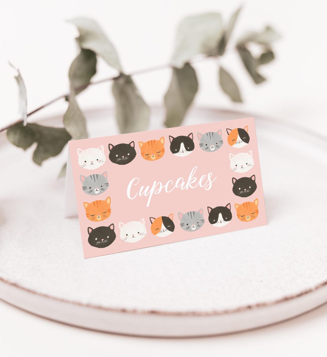 Editable Kitten Birthday Party Food Label Template, Printable Kitty Cat ...