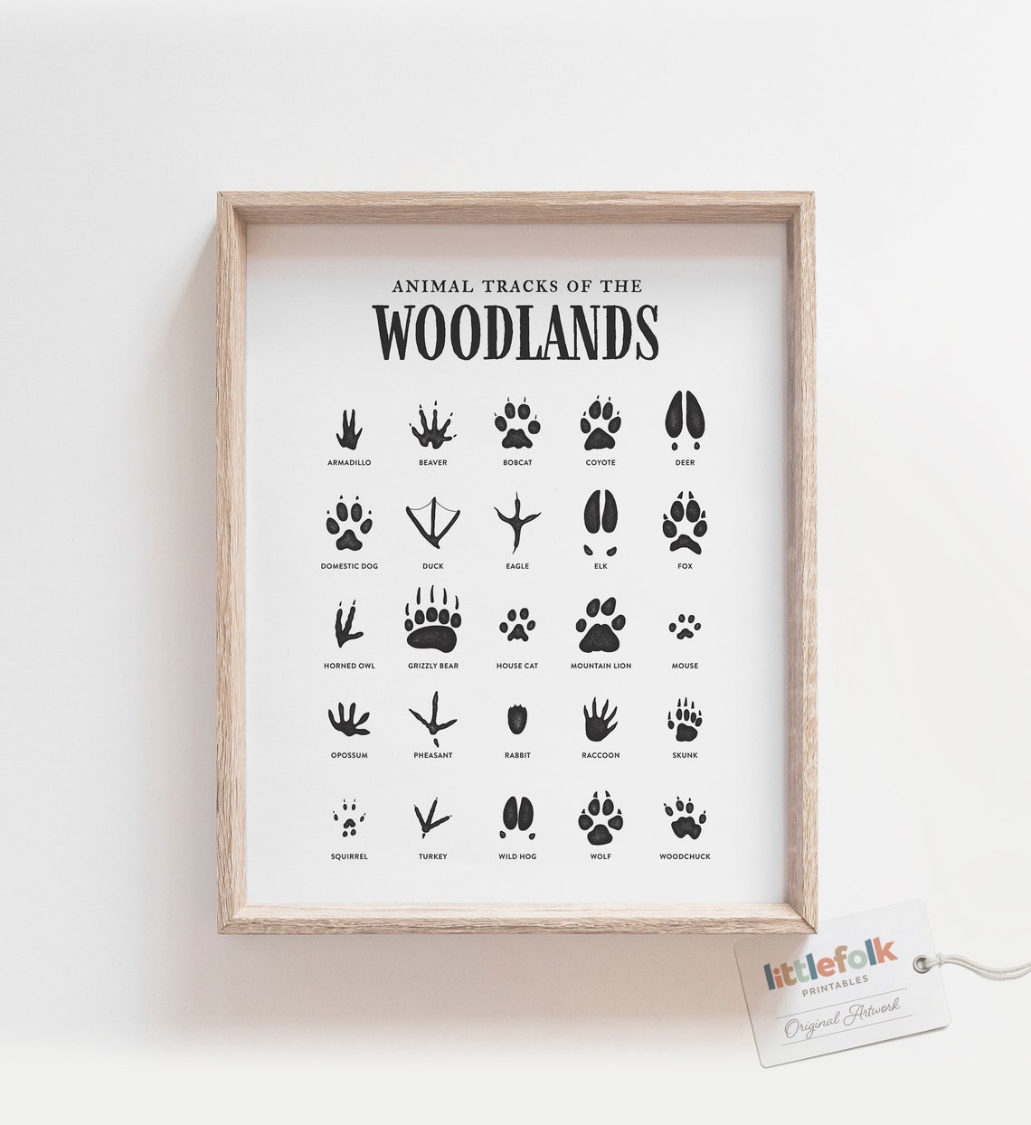Animal Tracks Print Woodland Nursery Decor Printable Wall - Etsy