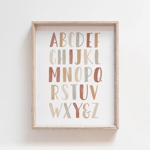 Neutral Alphabet Poster, Alphabet Print, PRINTABLE Educational Wall Art ...