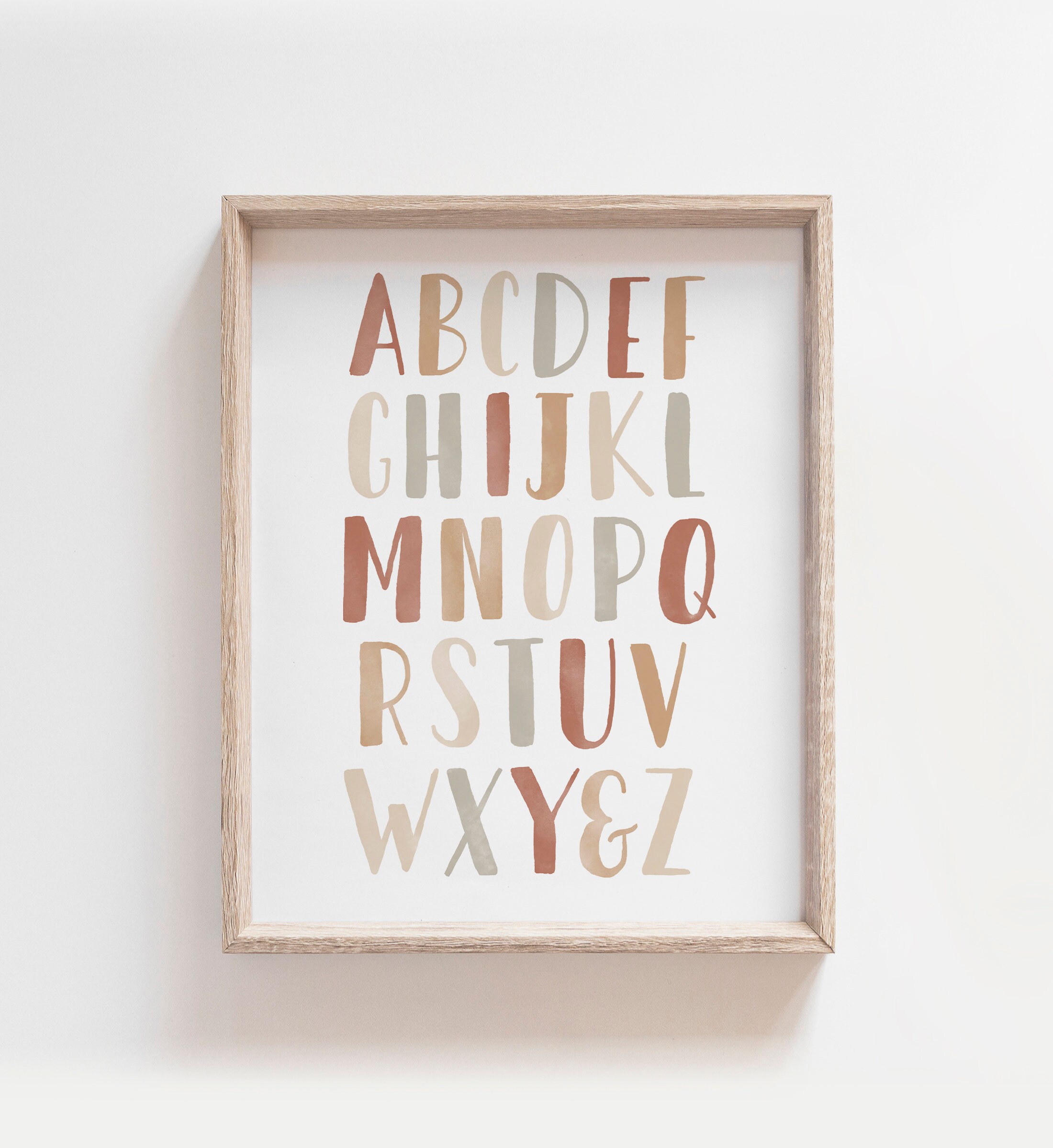 Neutral Alphabet Poster Alphabet Print ABC Print PRINTABLE | Etsy