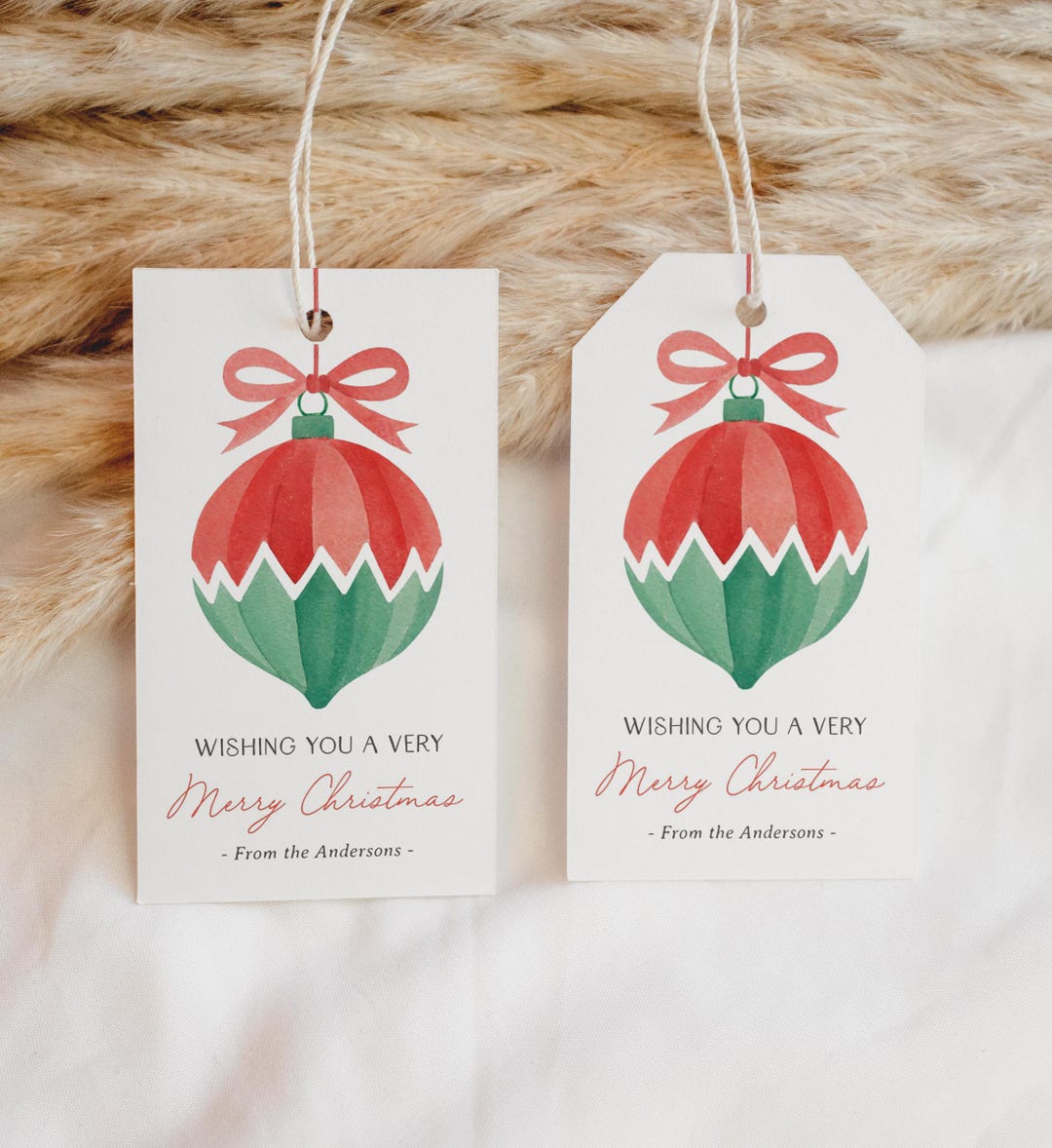 Merry Christmas Printable Gift Tag Template, Editable Christmas ...