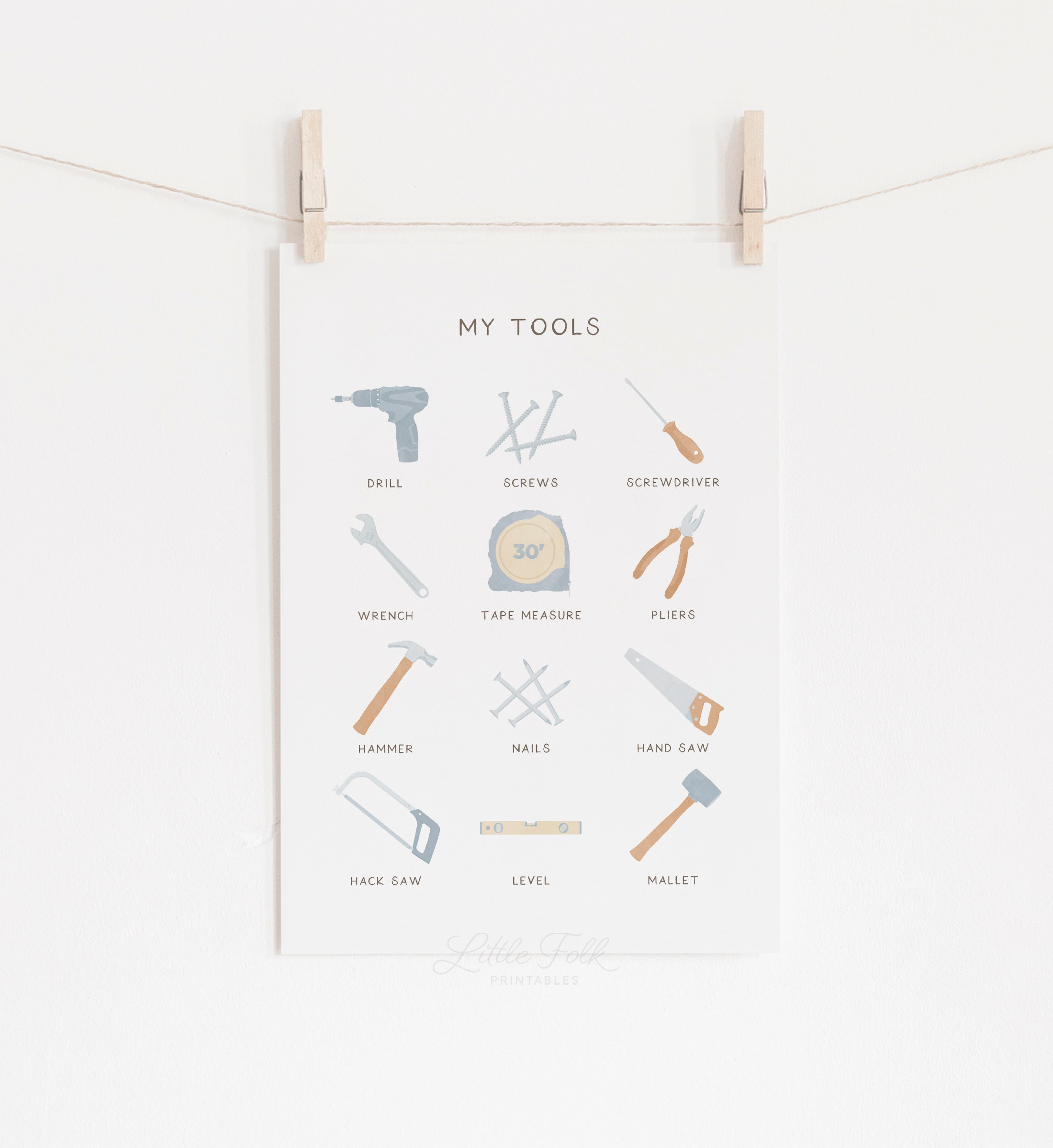 Tools Poster Tools Print Printable Wall Art Boys Room - Etsy