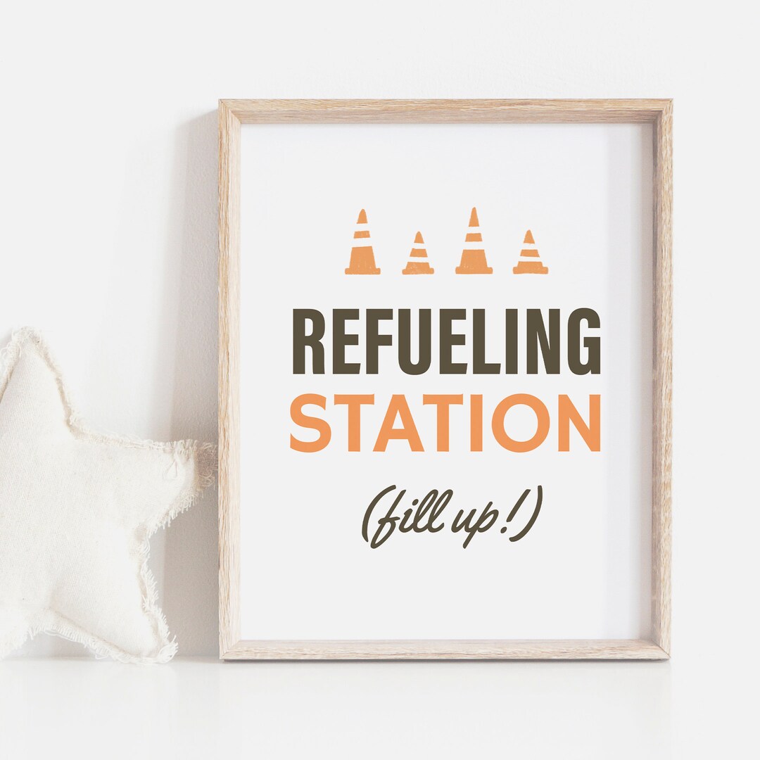 Construction Birthday Party Refueling Station Sign, Printable ...