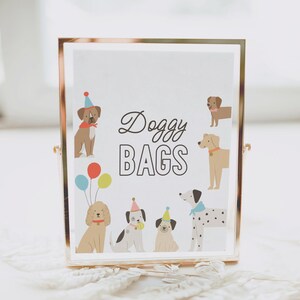 Puppy Birthday Doggy Bags Sign, Printable Dog Birthday Favors Sign ...