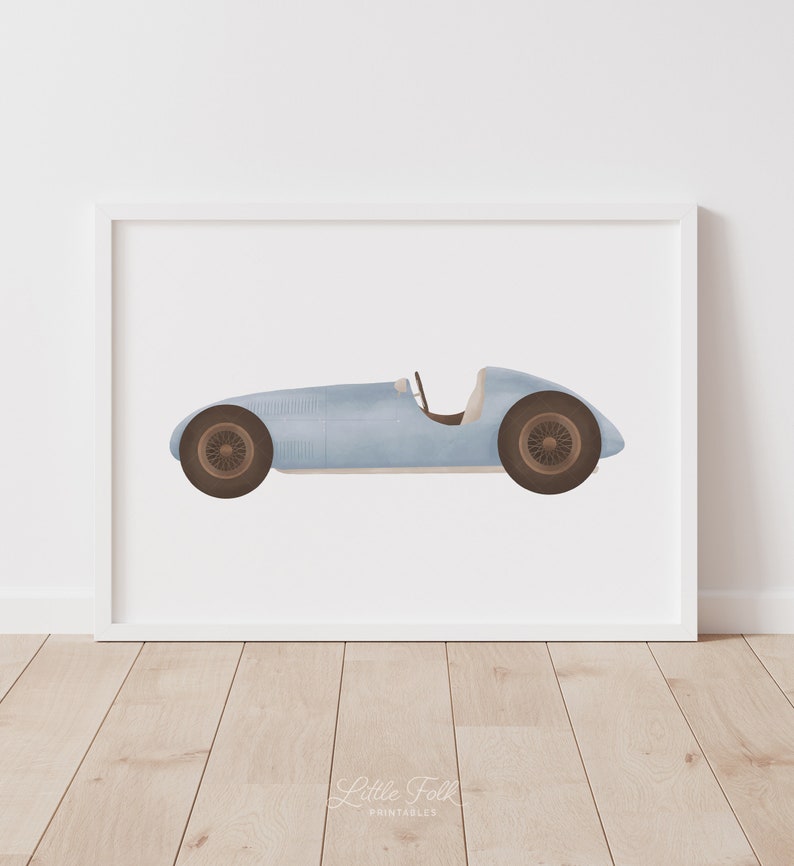 Vintage Race Car Print Retro Car Poster Printable Wall Art - Etsy