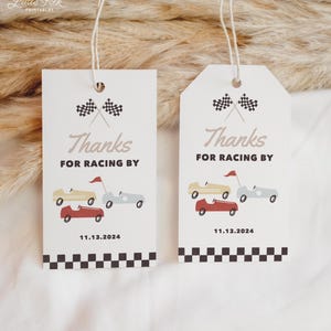 Editable Race Car Birthday Party Favor Tag Template, Printable Two Fast ...