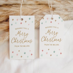 Christmas Gift Tag Template, Editable Kids Holiday Favor Tag, Printable ...