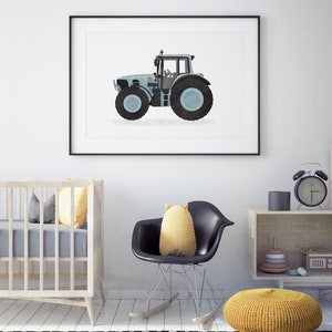 Blue Tractor Print, Boy Nursery Decor, PRINTABLE Farm Vehicle Wall Art ...
