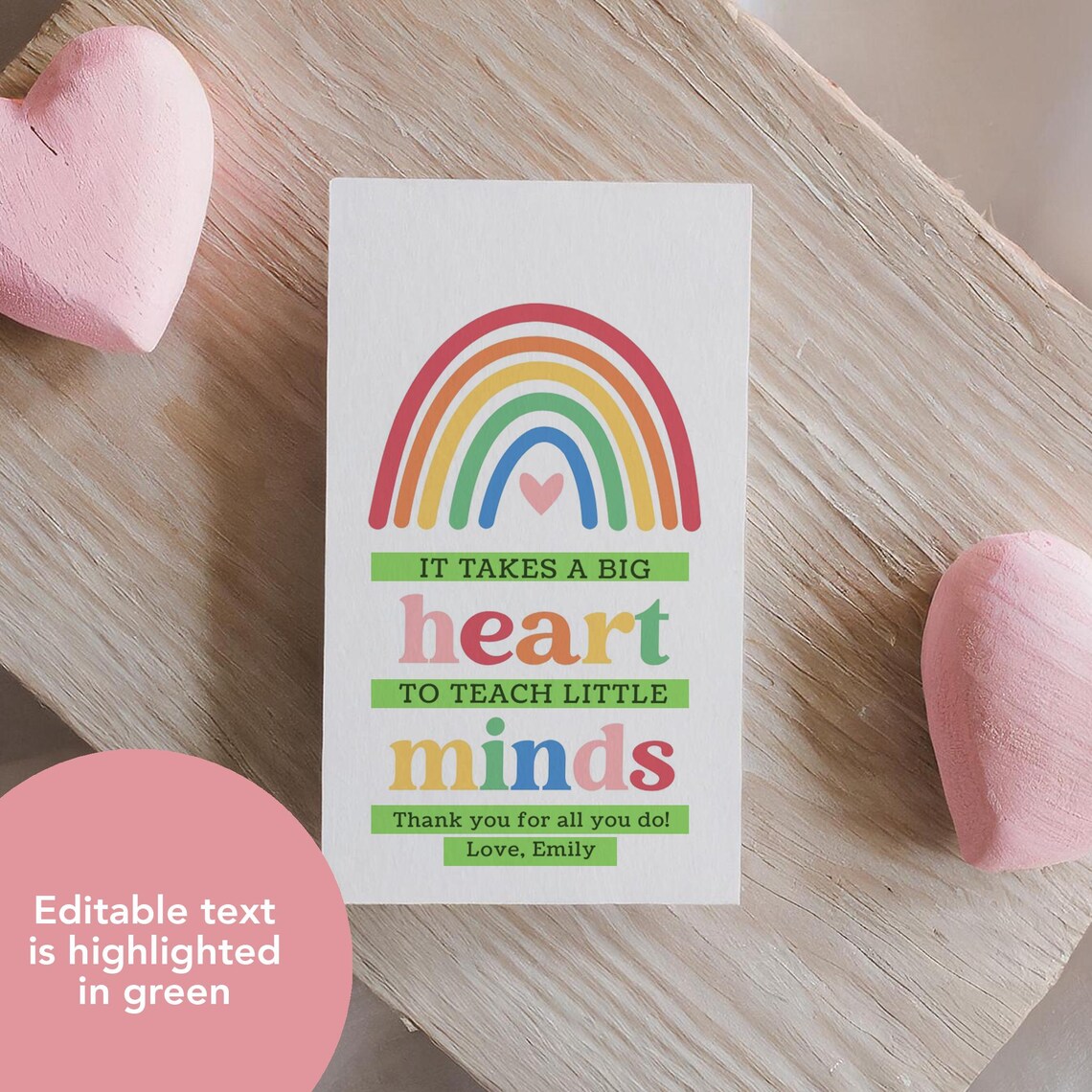 Rainbow Teacher Appreciation Week Tag Template, Printable Thank You ...