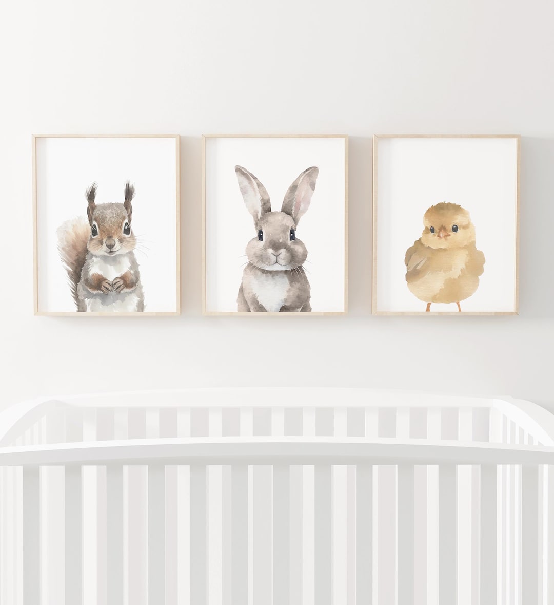 Watercolor Spring Baby Animal Set of 3 Prints, Printable Easter Decor ...