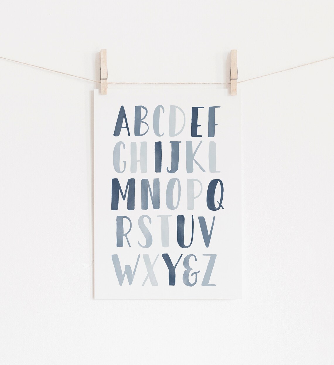 Navy Blue Alphabet Poster ABC Print PRINTABLE Wall Art Kids | Etsy