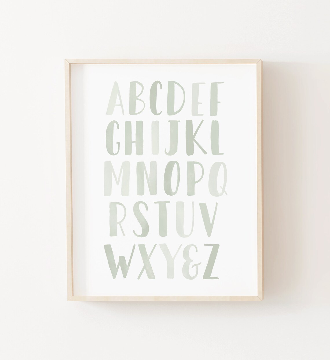 Mint Green Alphabet Poster ABC Print Printable Educational - Etsy