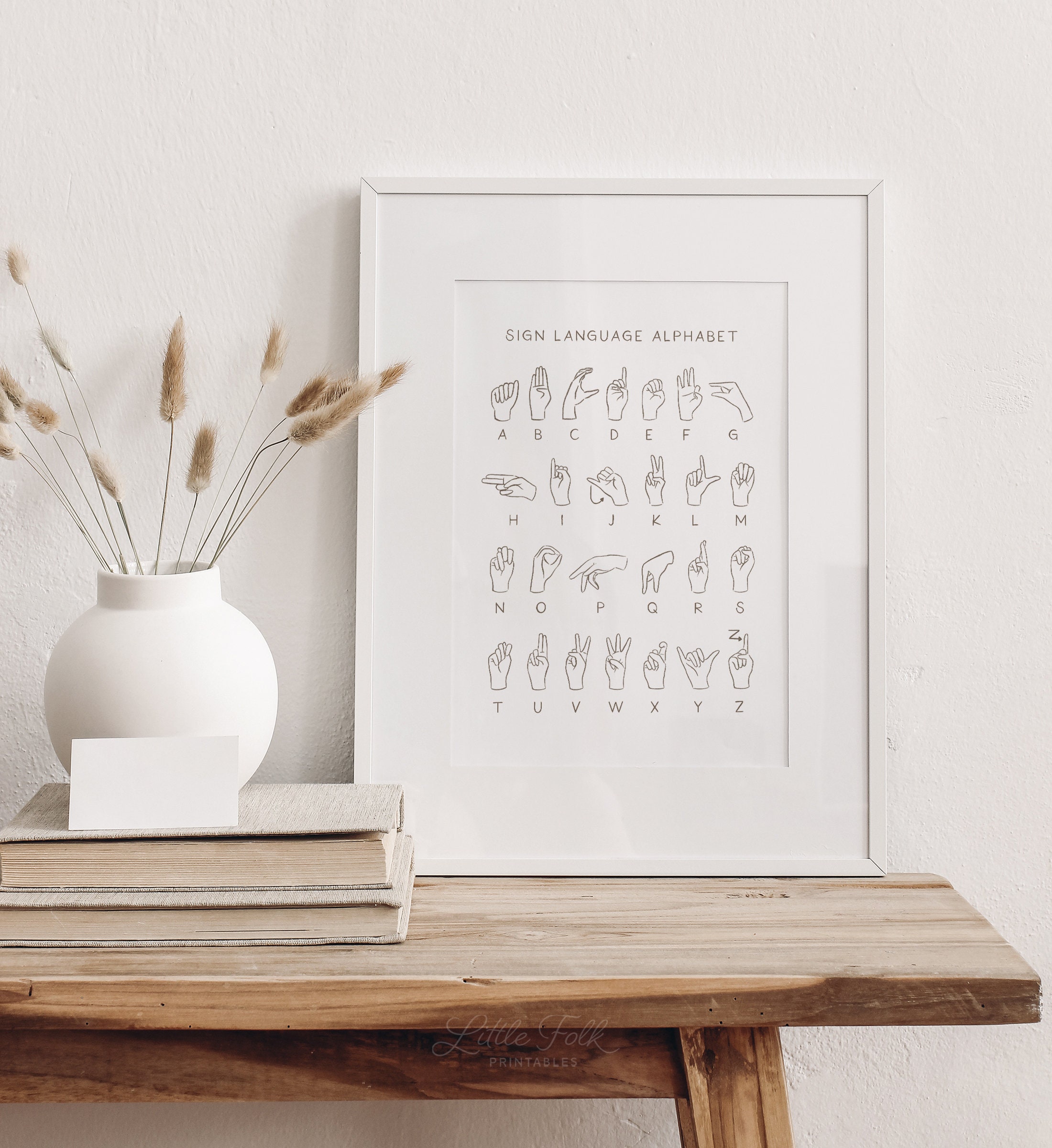 American Sign Language Poster Printable ASL Alphabet Wall - Etsy