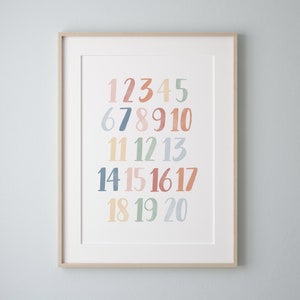 Rainbow Numbers Poster, Numbers 1-20 Print, PRINTABLE Educational Wall ...