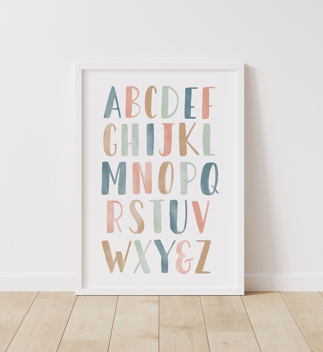 Pastel Alphabet Poster, ABC Print, Printable Educational Wall Art, Kids ...