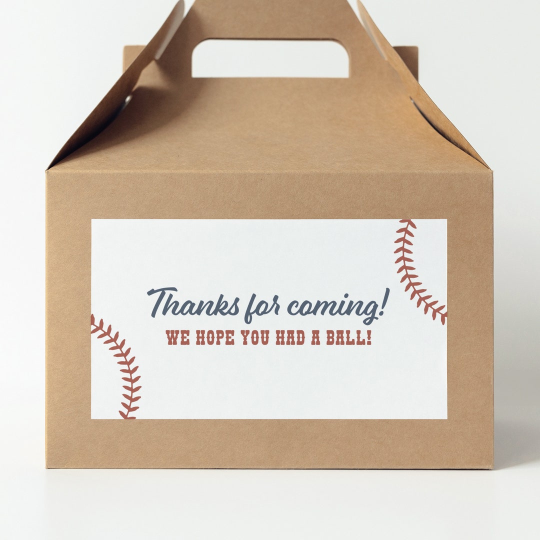 Editable Baseball Birthday Party Gable Box Label Template, Printable ...