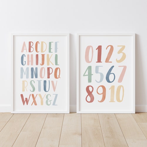 Animal Numbers Print PRINTABLE Wall Art Educational Counting - Etsy