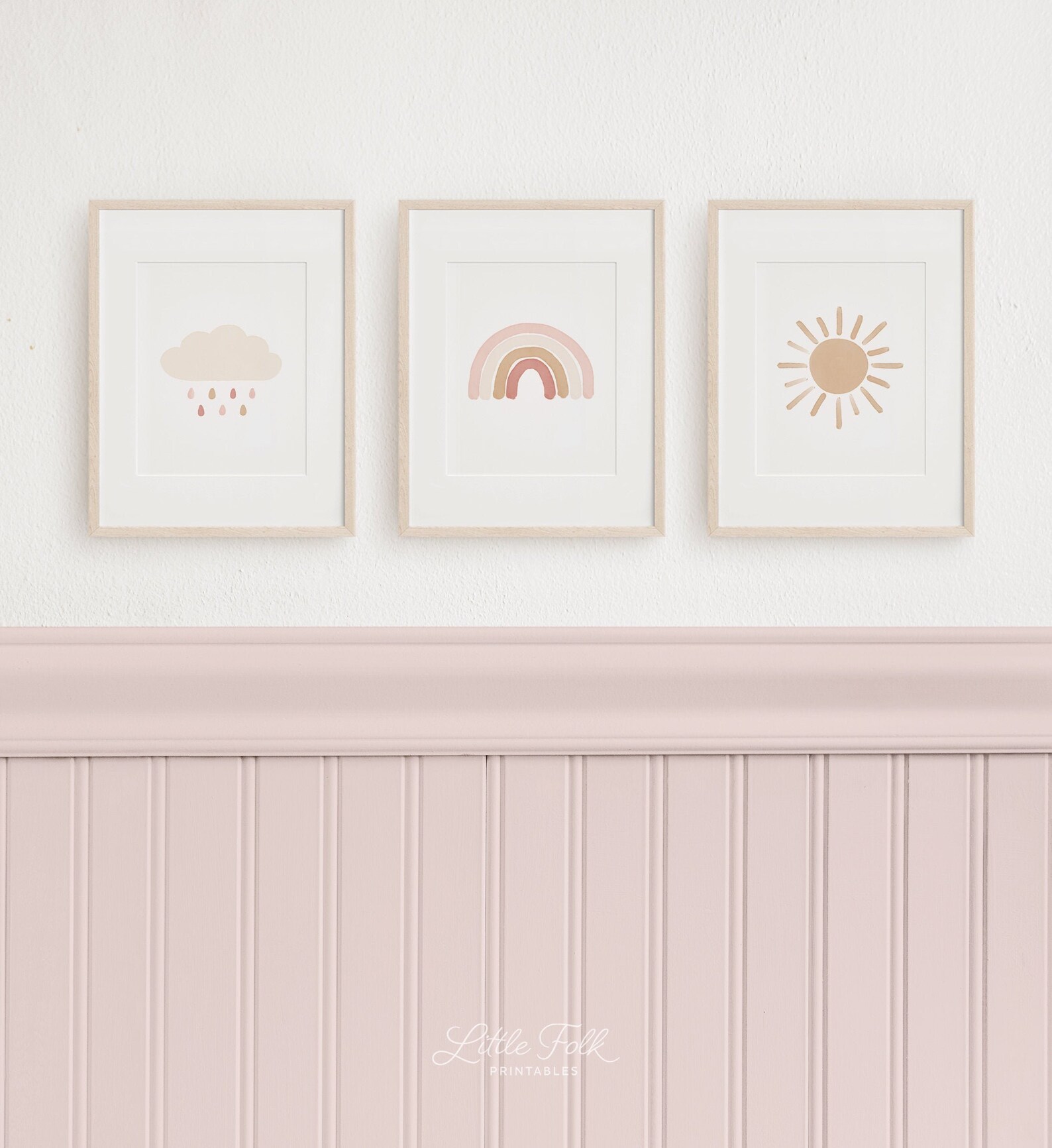 Neutral Rainbow Wall Art, Set of 3 Prints, Printable Rainbow Nursery ...