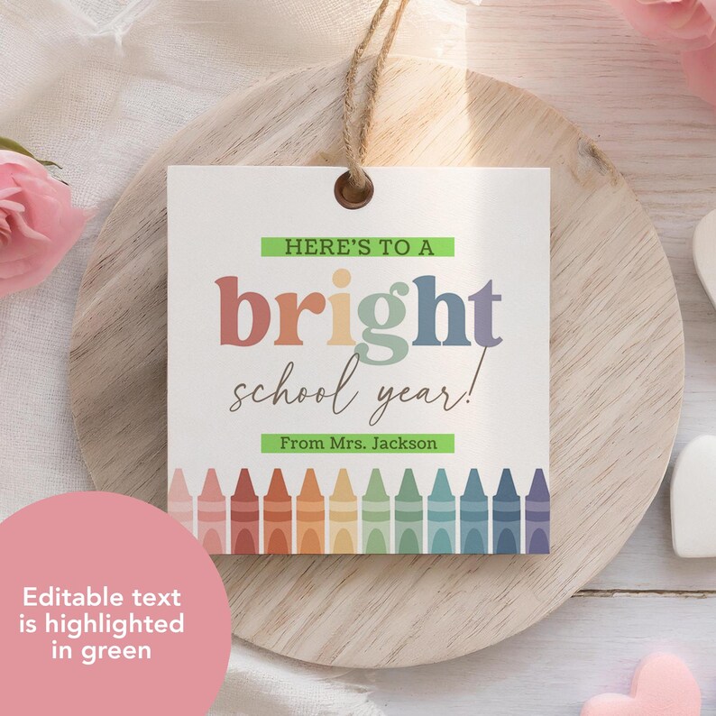 Bright School Year First Day of School Tag Template, Printable Rainbow ...