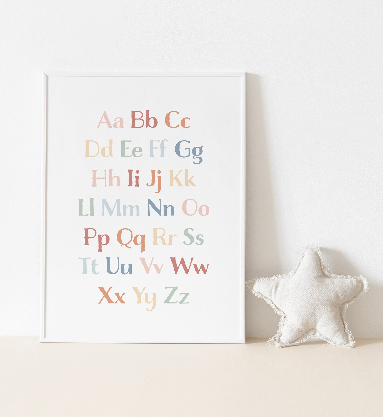 Rainbow Alphabet Poster ABC Print Printable Educational Wall - Etsy