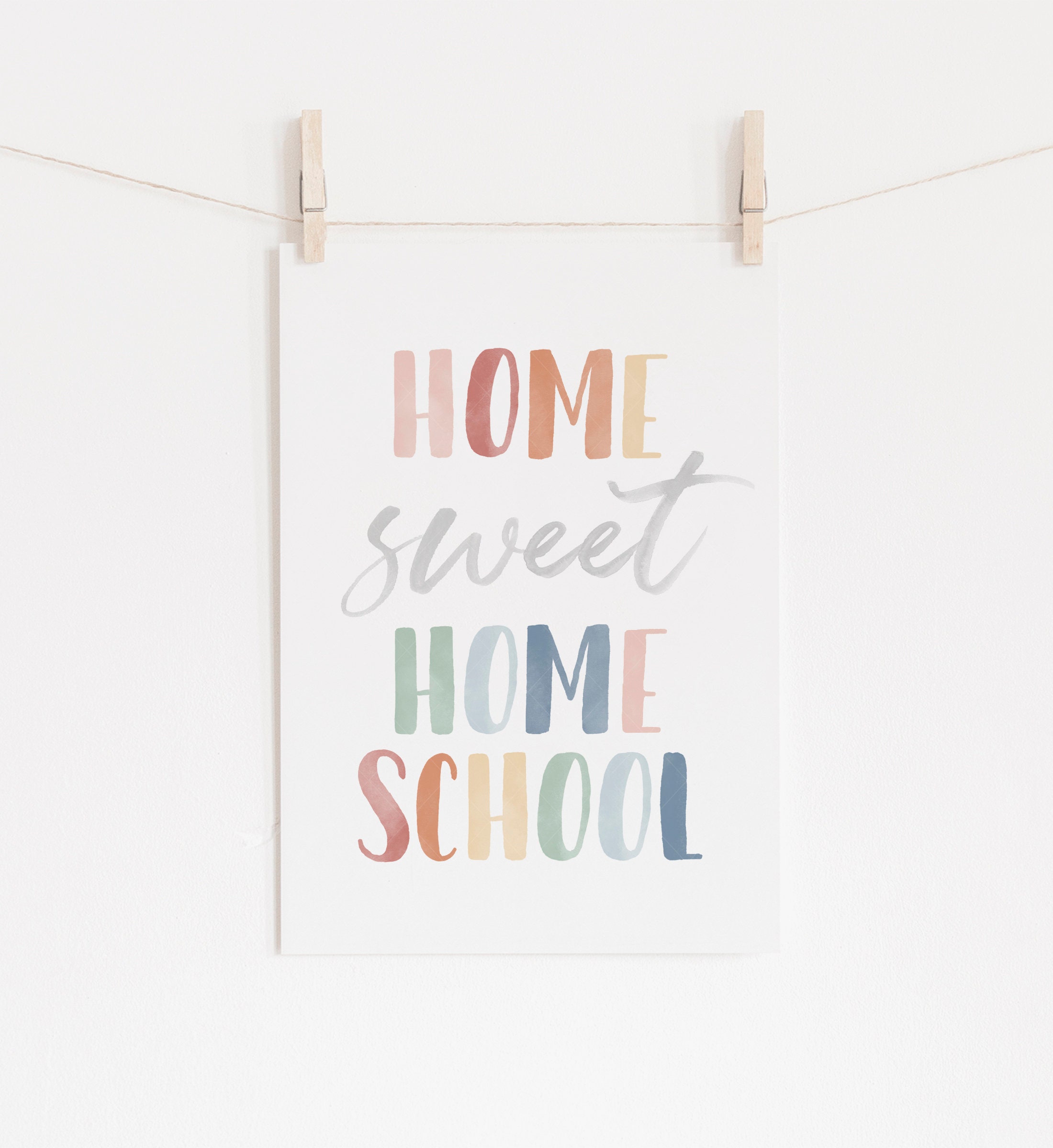 Home Sweet Homeschool Print Rainbow Classroom Decor | Etsy