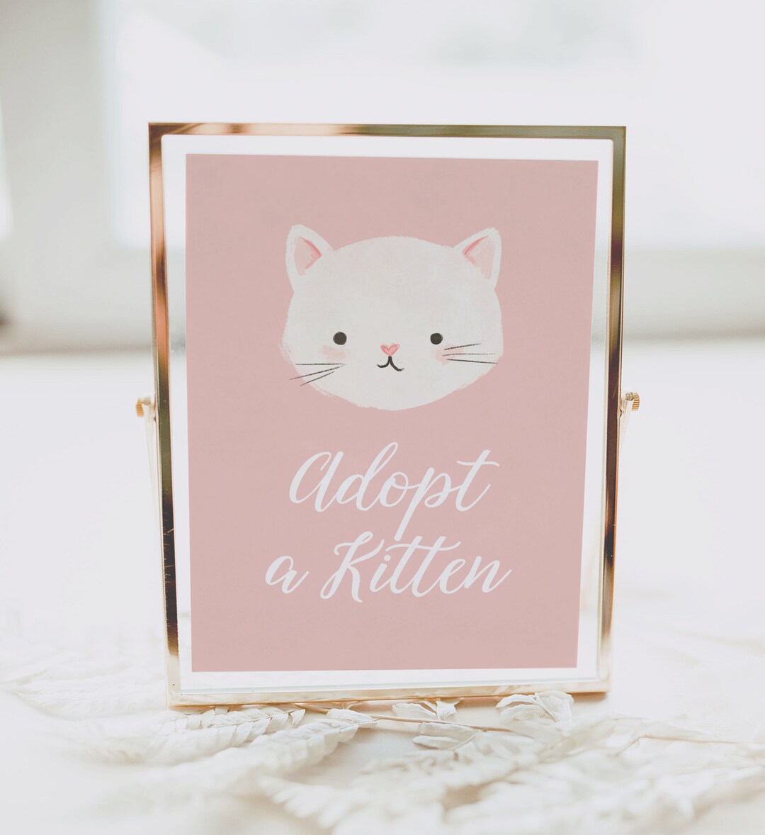 Adopt a Kitten Birthday Party Sign, Printable Kitty Cat Adoption Sign ...
