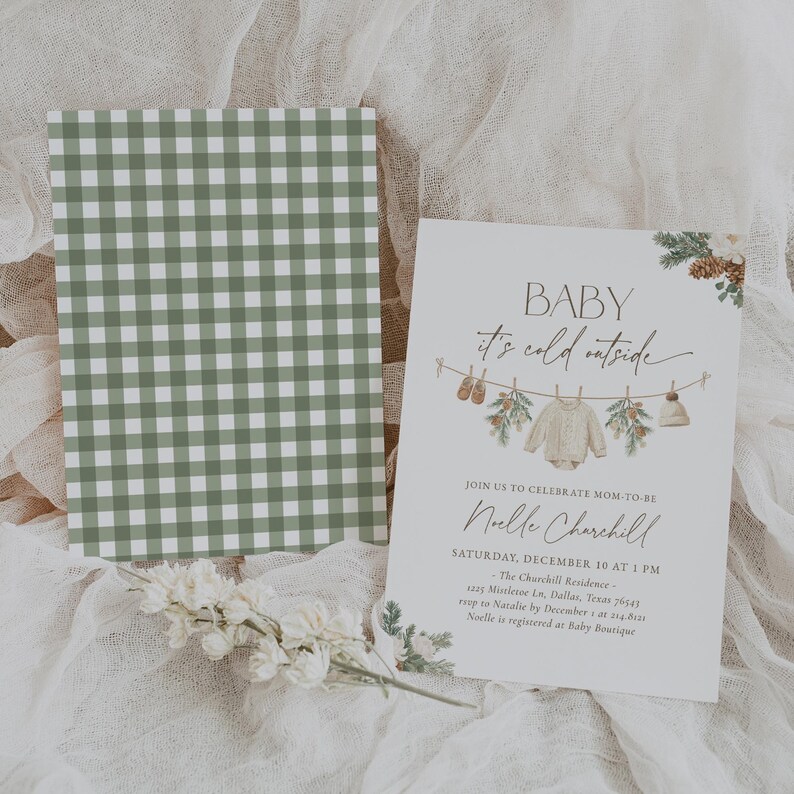 Baby It's Cold Outside Winter Baby Shower Invitation Template, Editable ...