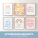 Rainbow Growth Mindset Printable Classroom Posters, Retro Rainbow ...