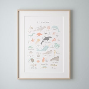 Animal Alphabet and Numbers Prints, Beach Nursery Decor, PRINTABLE Wall ...
