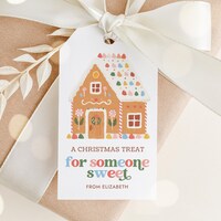 Printable Christmas Gift Tag - Gingerbread Houses - Etsy