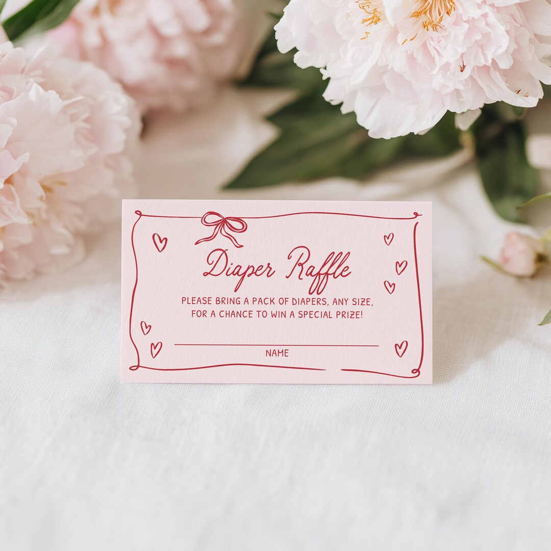 Valentines Baby Shower Diaper Raffle Ticket Template, Printable Little ...