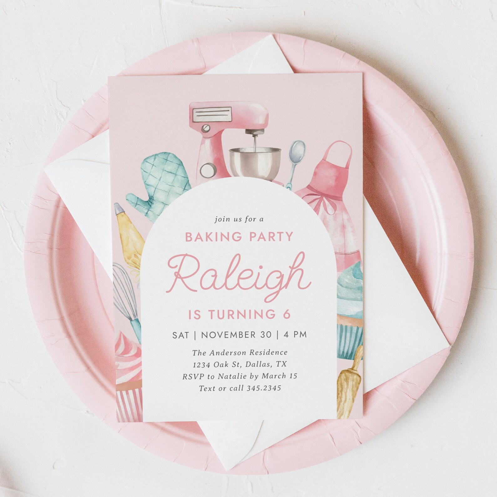 Baking Birthday Party Invitation, Cooking Birthday Invite, Printable ...