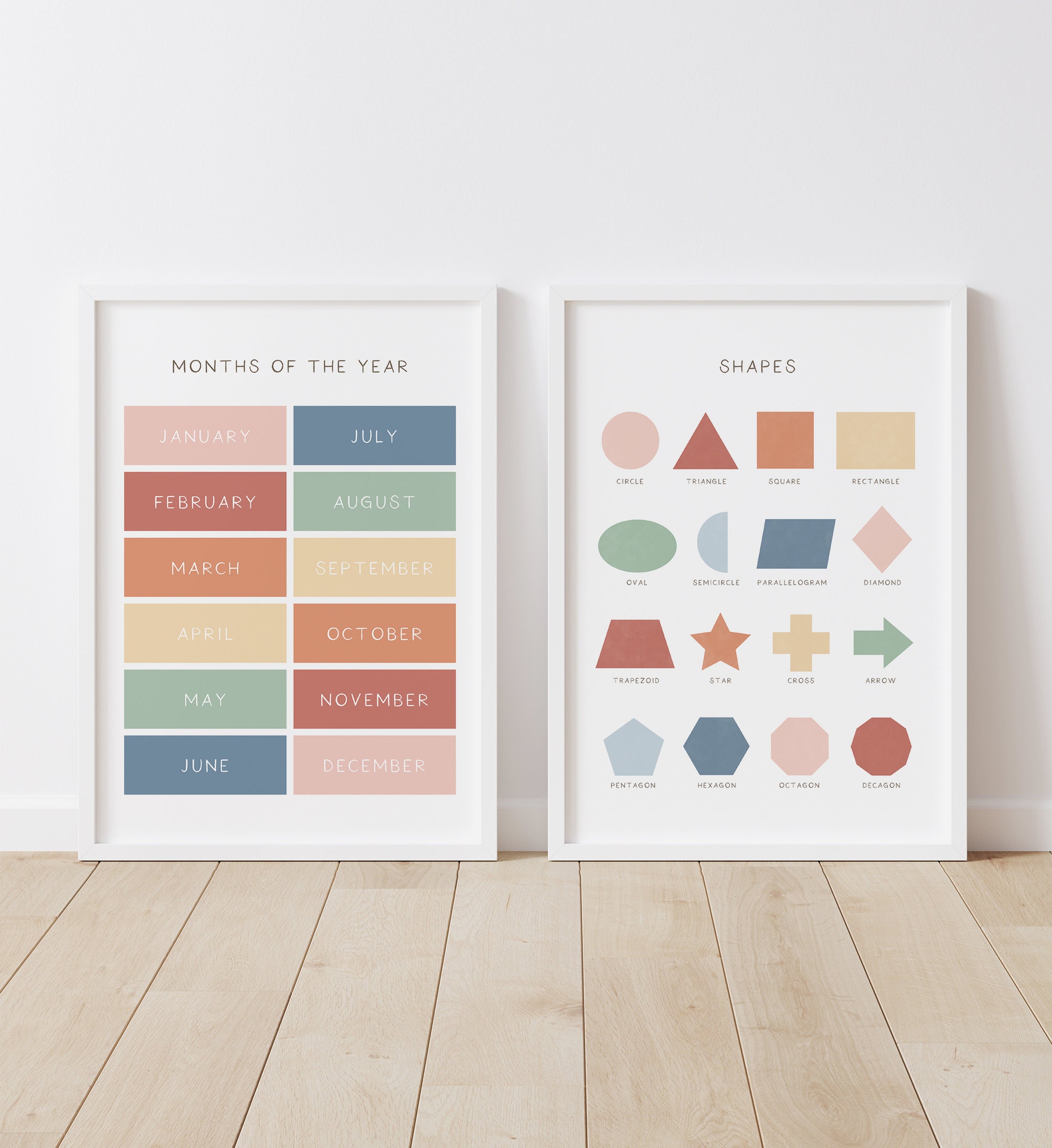 Rainbow Educational Posters, Set of 8 Homeschool Prints, PRINTABLE Wall ...