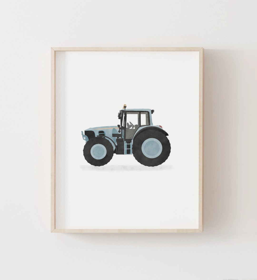 Blue Tractor Print, Boys Room Decor, PRINTABLE Farm Vehicle Wall Art ...