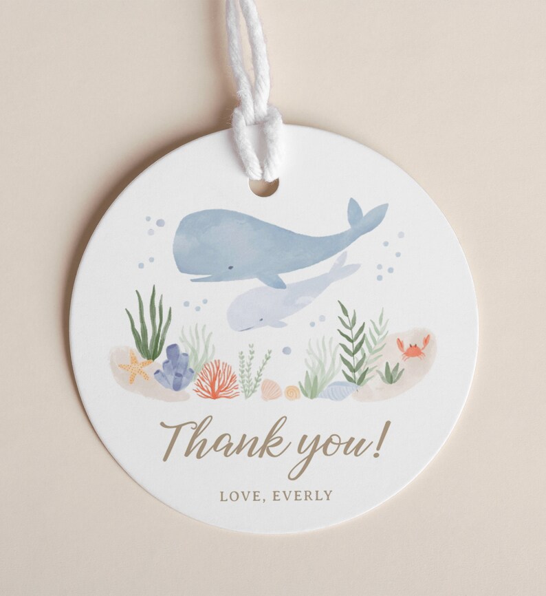 Editable Under the Sea Birthday Party Favor Tag Template - Etsy