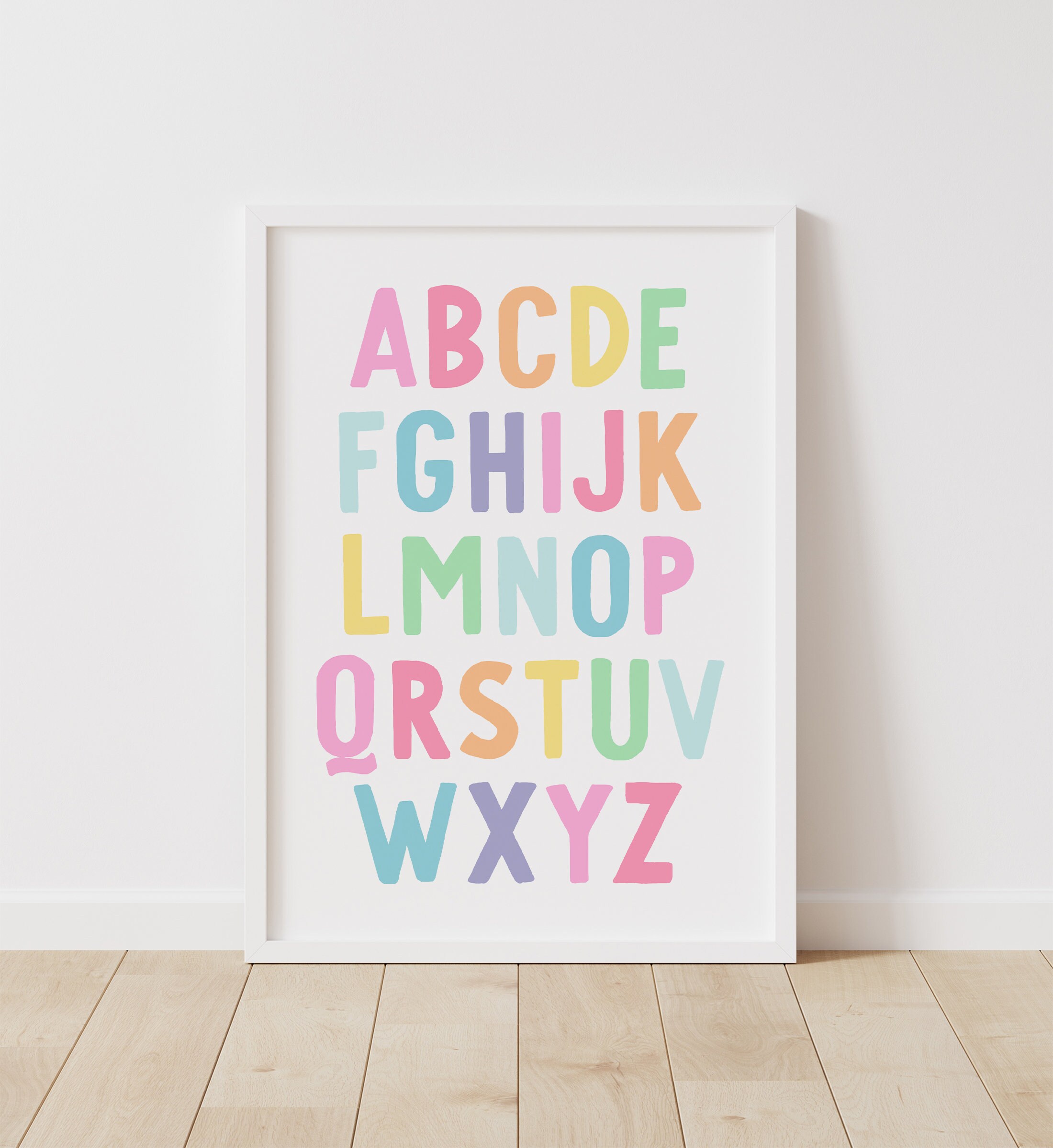 Pastel Rainbow Alphabet and Numbers Set of 2 Prints ABC - Etsy Australia