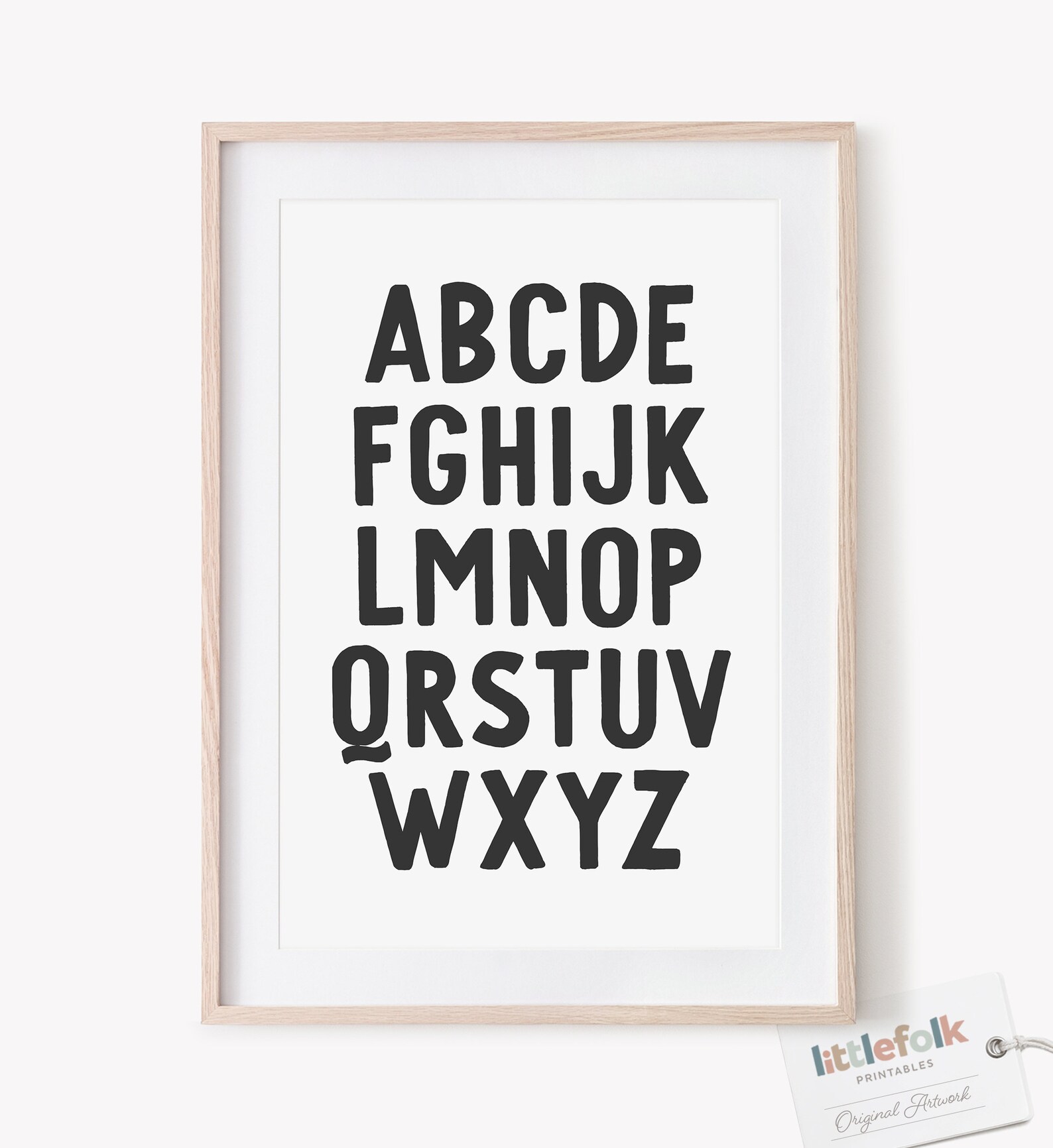Black Alphabet Poster ABC Print Educational Wall Art - Etsy