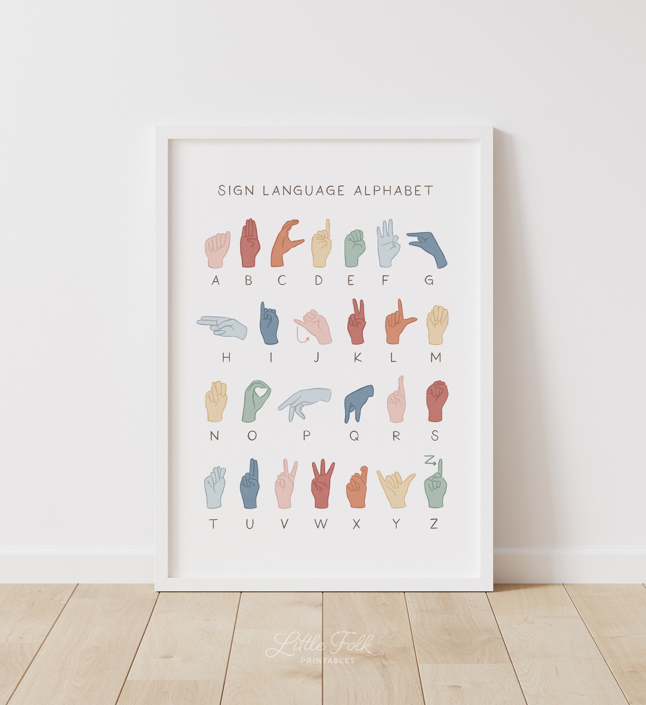 Wall Decor American Sign Language Educational Posters Homeschool ...