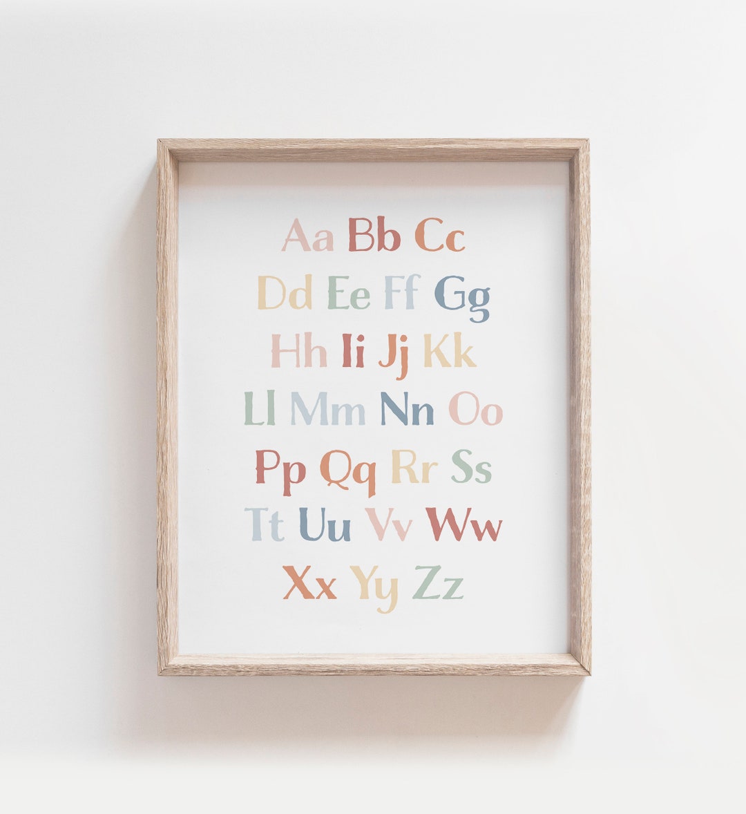 Rainbow Alphabet Poster, ABC Print, Printable Educational Wall Art ...