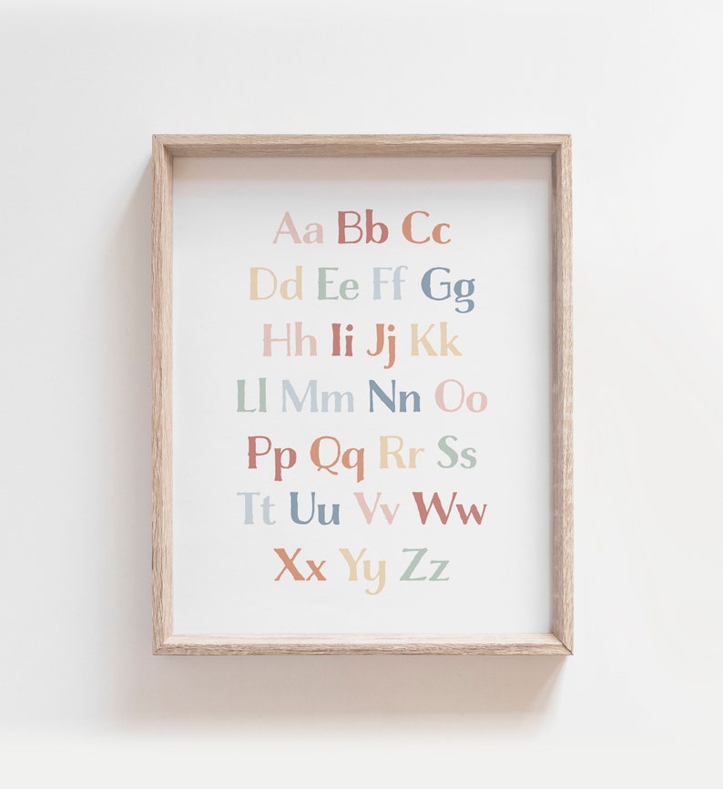 Rainbow Alphabet Poster ABC Print Printable Educational Wall - Etsy