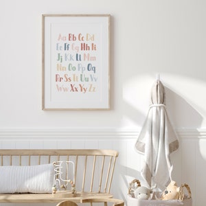 Rainbow Alphabet Poster, ABC Print, Printable Educational Wall Art ...