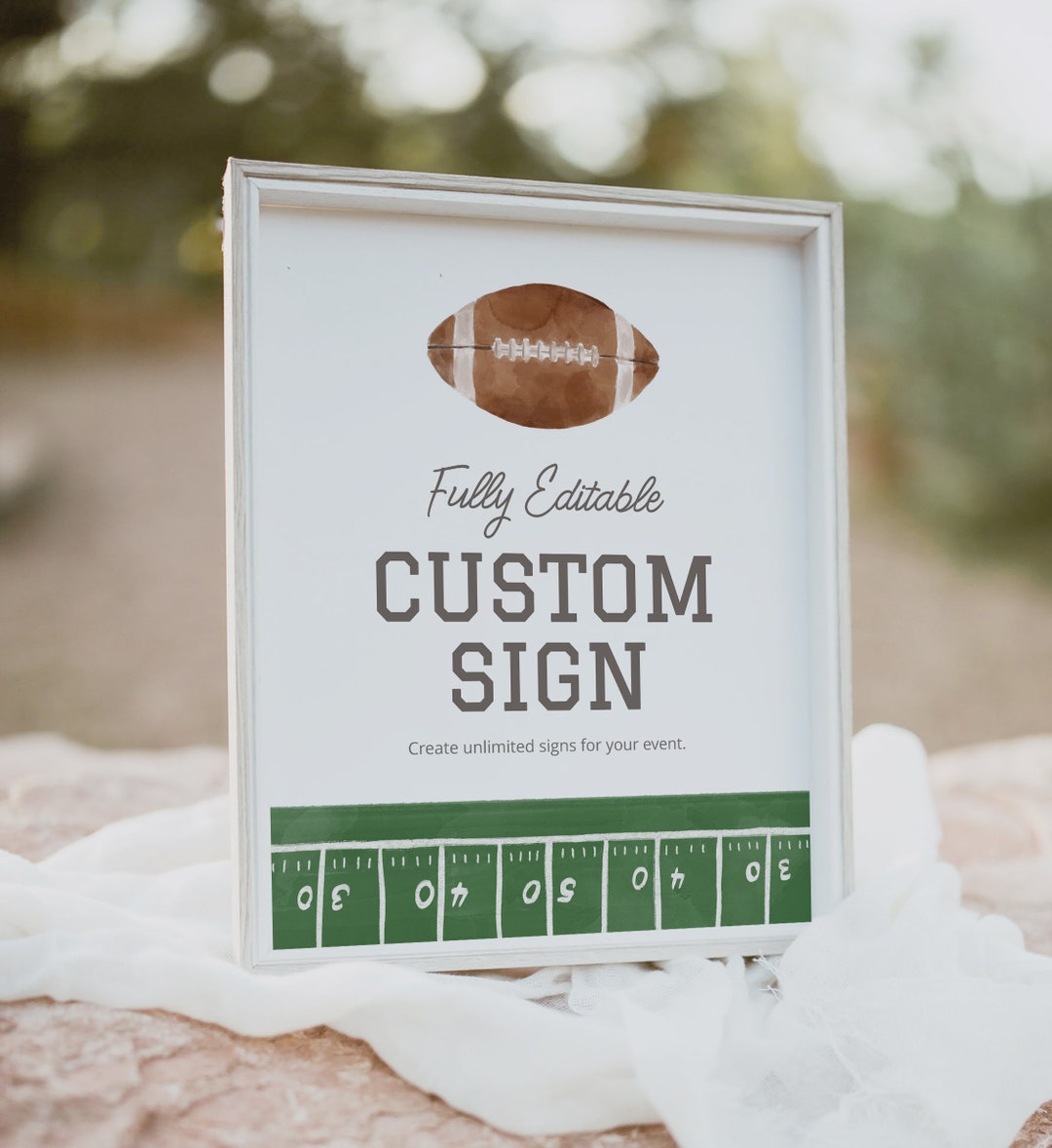 Editable Football Birthday Custom Sign Template, Football 1st Birthday ...