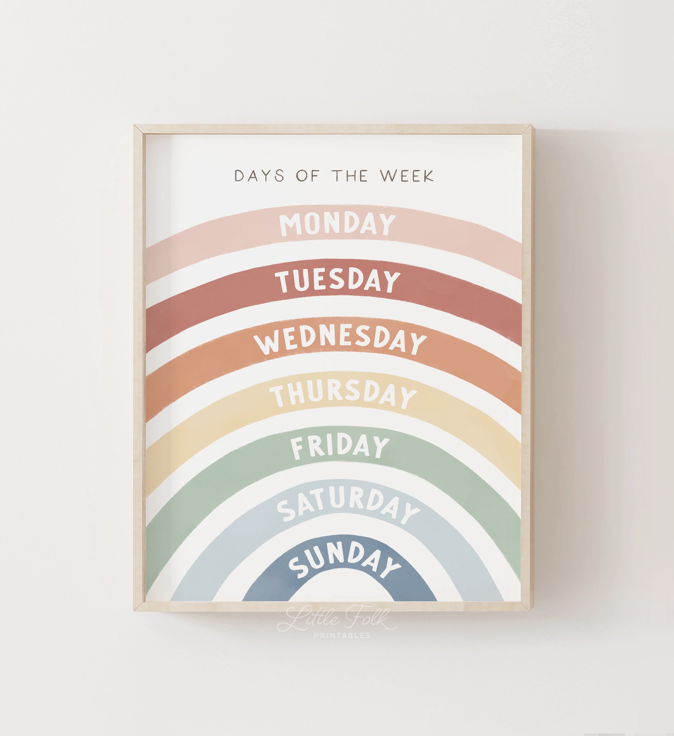 Rainbow Days of the Week Poster Printable Wall Art - Etsy Canada