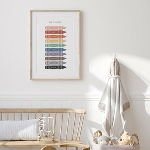 Educational Colors Poster, Crayon Colors Print, Printable Wall Art ...