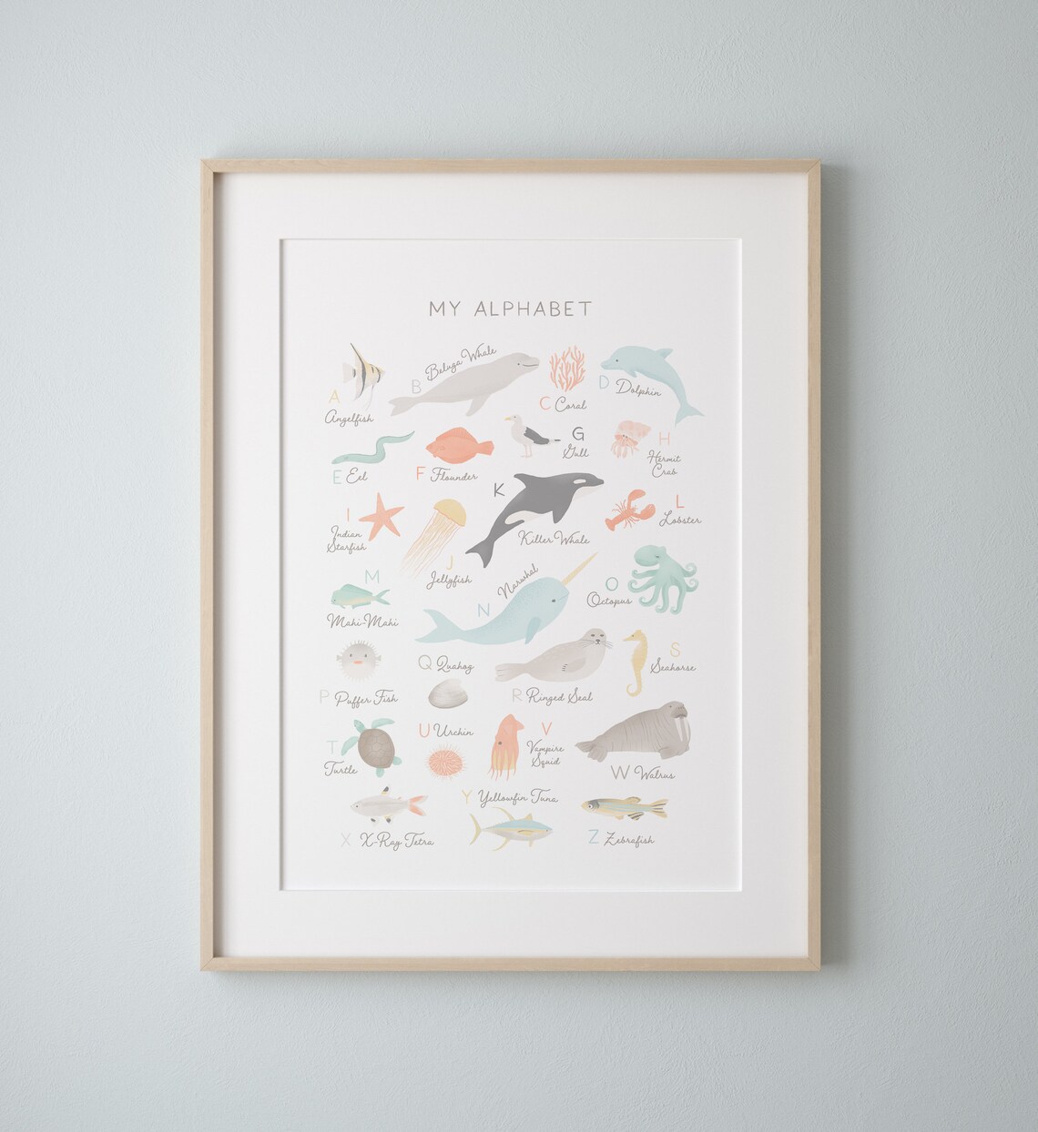 Beach Alphabet Poster PRINTABLE Animal Alphabet Wall Art - Etsy