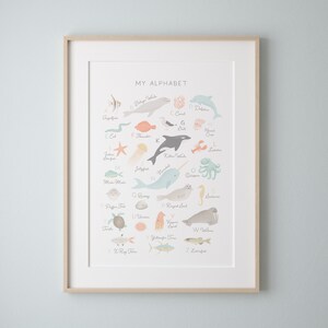 Beach Alphabet Poster, PRINTABLE Animal Alphabet Wall Art, Beach ...