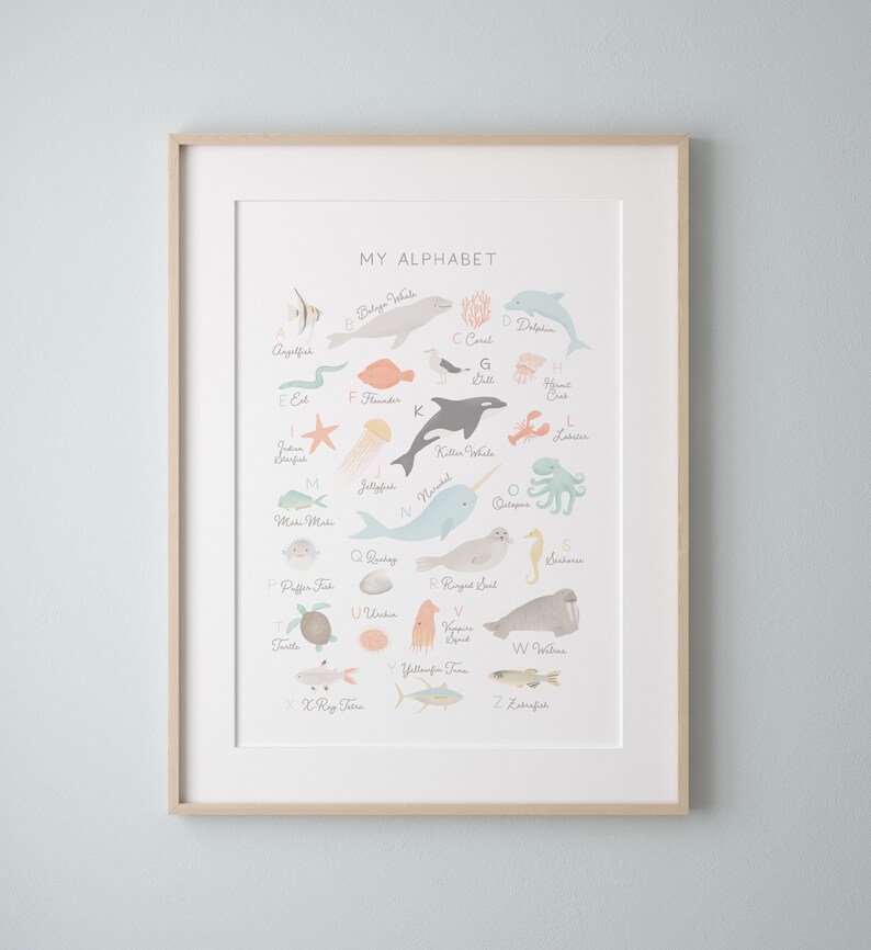 Beach Alphabet Poster PRINTABLE Animal Alphabet Wall Art - Etsy